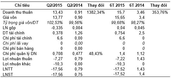 Khoáng sản Lào Cai (LCM): Quý 2, doanh thu đột biến vẫn lỗ 17,6 tỷ đồng